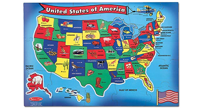 Melissa & Doug USA (United States) Map Floor Puzzle Only $8.74! Today ...