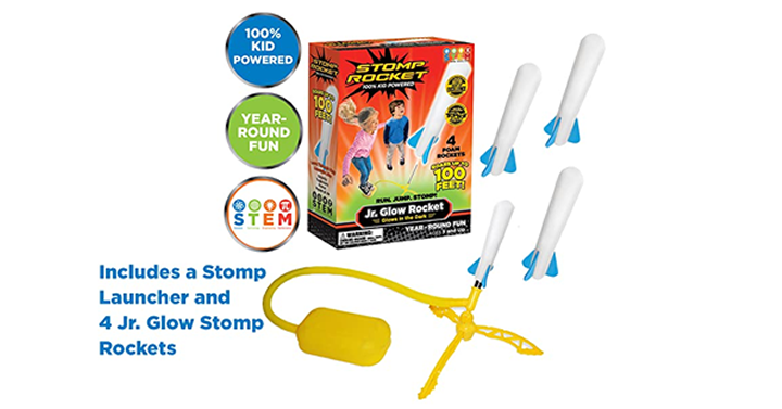 Stomp Rocket Jr. Glow Rockets – 4 Rockets and Toy Rocket Launcher ...