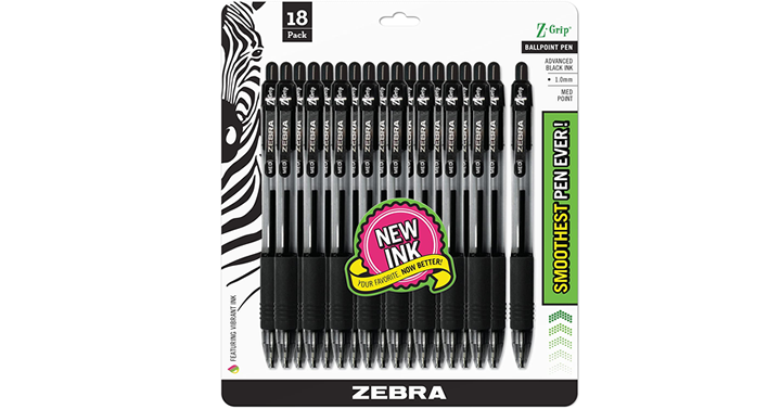 Zebra Pen Z-Grip Retractable Ballpoint Pens – 18 Pens – Just $3.35 ...