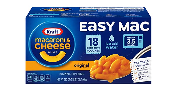 Kraft Easy Mac Microwavable Macaroni & Cheese, 18 Packs – Just $5.51 ...