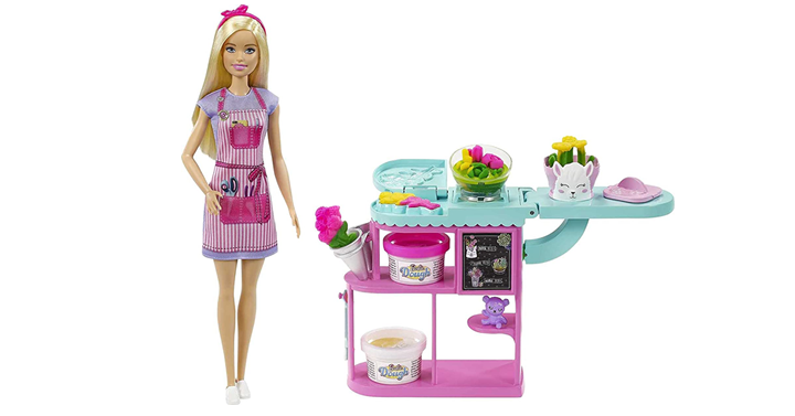 Barbie Florist Playset with 12-in Blonde Doll, Flower-Making Station ...