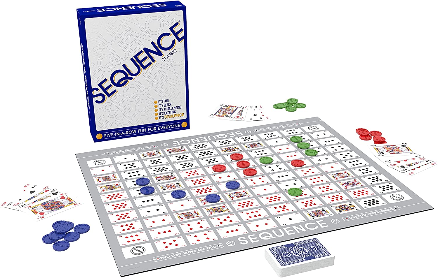 SEQUENCE- Original SEQUENCE Game with Folding Board, Cards and Chips – Only $10.49! - Pinching ...