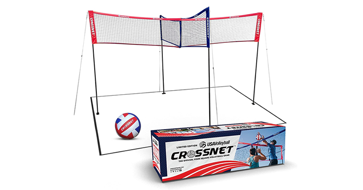 CROSSNET Volleyball Net for Adults and Kids – USA Edition – 4 Square ...