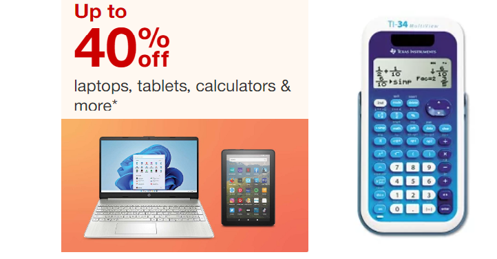 Target: Take up to 40% off Laptops, Tablets, Calculators & More ...