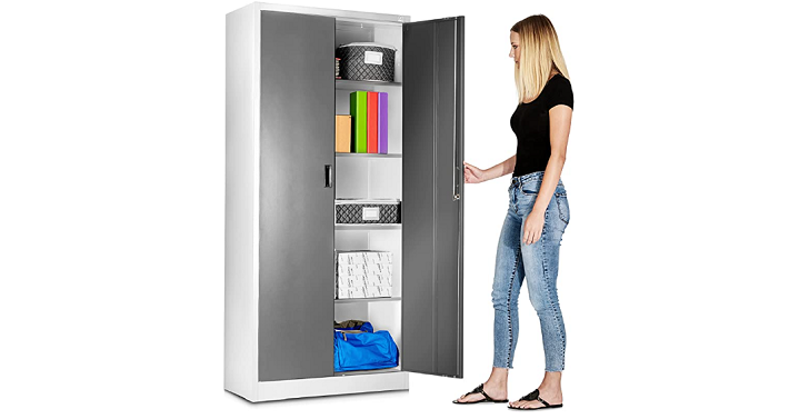 Fedmax Metal Garage Storage Cabinet – 71-inch Tall Large Steel Utility ...