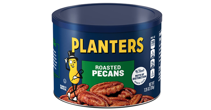 PLANTERS Roasted Pecans, 7.25 oz. Resealable Canister – Salted Pecans ...