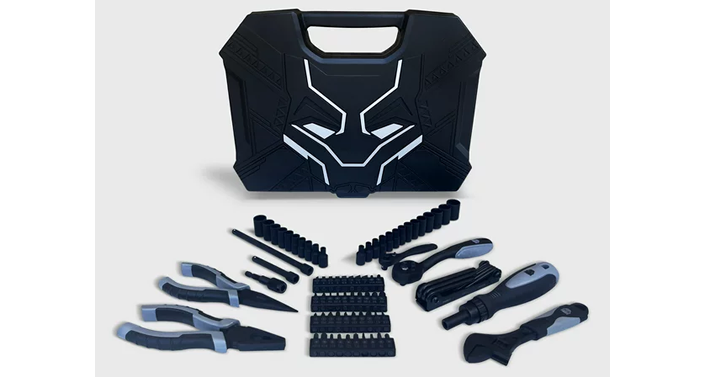 Marvel Black Panther 82pc Tool Set, Includes Ratchets, Sockets, Pliers ...