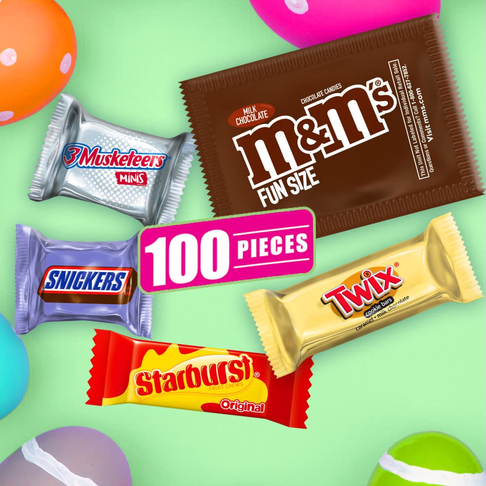 M&M’S, SNICKERS, TWIX, 3 MUSKETEERS & STARBURST Assorted Easter Basket ...