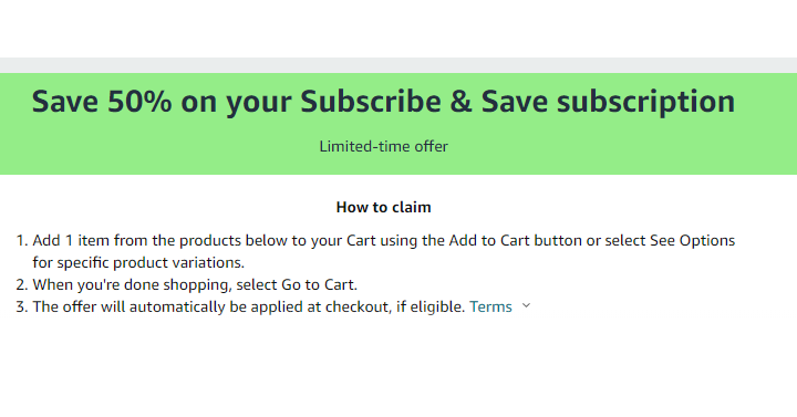 Prime Members! Save 50% on ONE Subscribe & Save subscription ... Prime Members! Save 50% on ONE Subscribe & Save subscription ...
