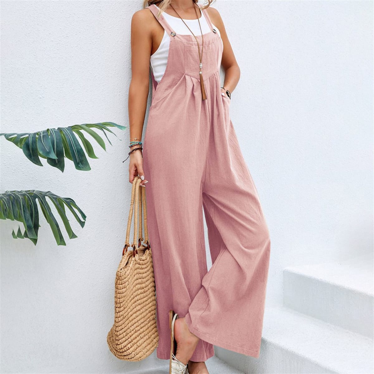 Pocket Front Apron Flared Leg Overalls – Only $29.99! - Pinching Your ...