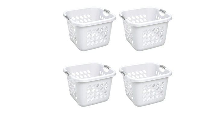 Sterilite 1.5 Bushel Ultra Square Laundry Basket Plastic, White, Set of ...