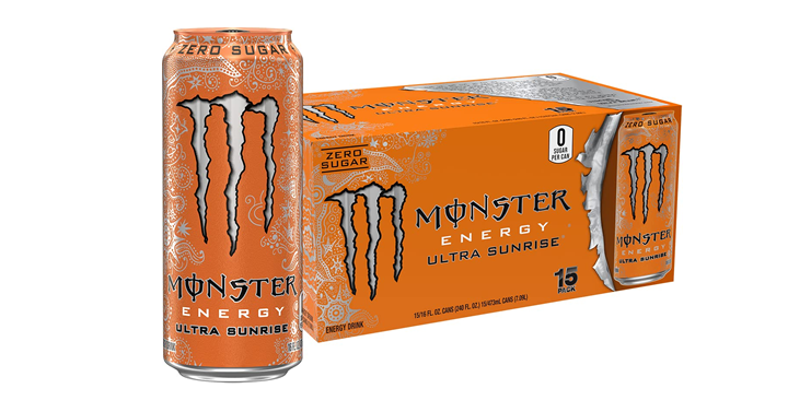 Monster Energy Ultra Sunrise, Sugar Free Energy Drink, 16 Ounce (Pack ...