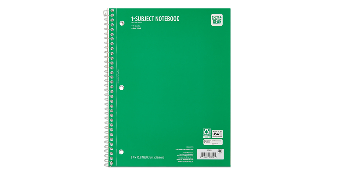 Pen+Gear 1-Subject Notebook, Wide Ruled, 70 Sheets – Just $.45 ...