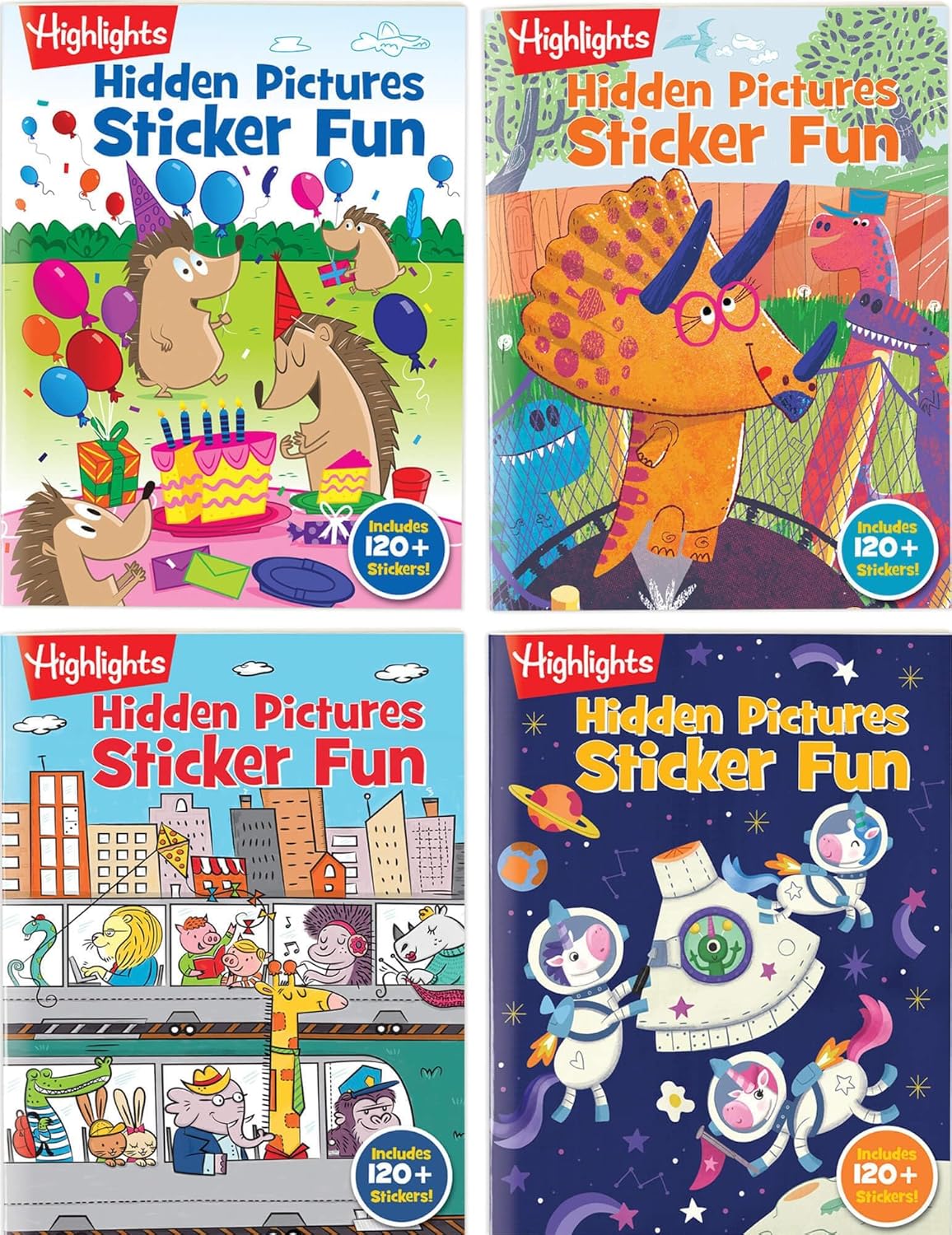 Highlights Hidden Pictures Sticker Fun Sticker Books (4-Pack) – Only ...