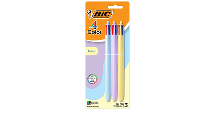 BIC 4-Color Pastel Ballpoint Pen, 3-Count – Just $3.53! - Pinching Your ...