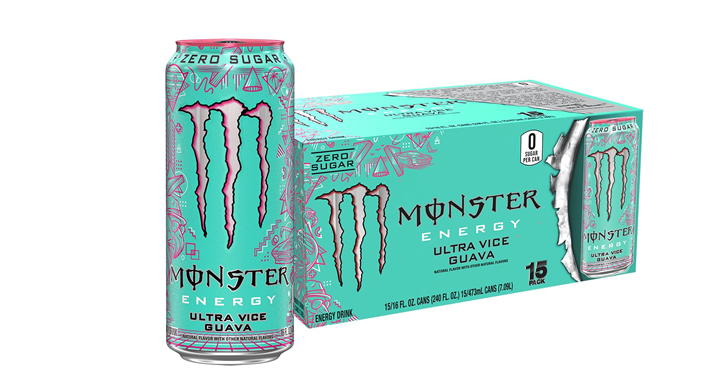 Monster Energy Ultra Vice Guava, Sugar Free Energy Drink, 16 Ounce ...
